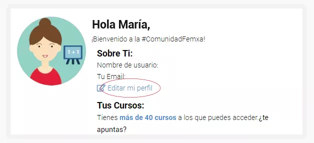 ¿Cómo accedo a mi perfil de usuario de Cursos Femxa?